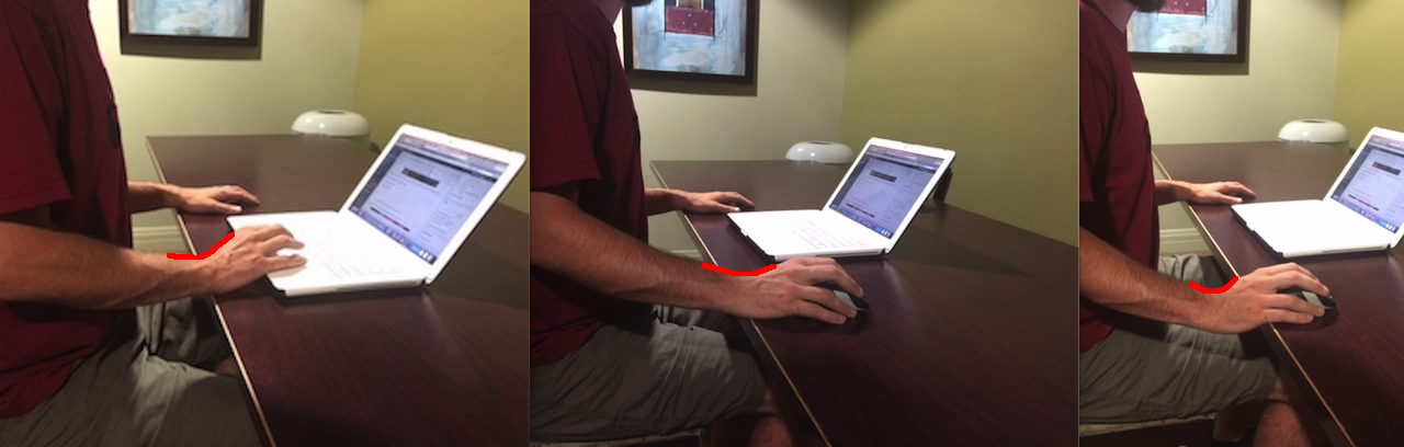 Wrist Extension Mousing Three Scenarios Side by Side with lines | b ...